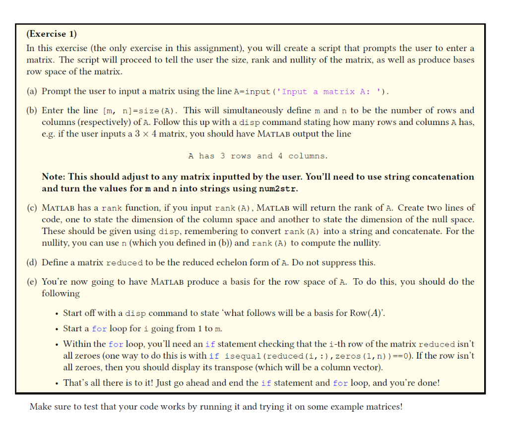 (Exercise 1) In this exercise (the only exercise in | Chegg.com