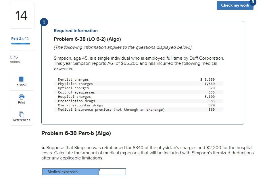 Solved Problem 6-38 (LO 6-2) (Algo) [The following | Chegg.com