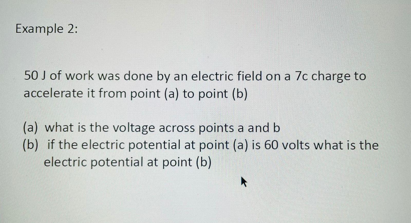 Solved 50 J of work was done by an electric field on a 7c | Chegg.com