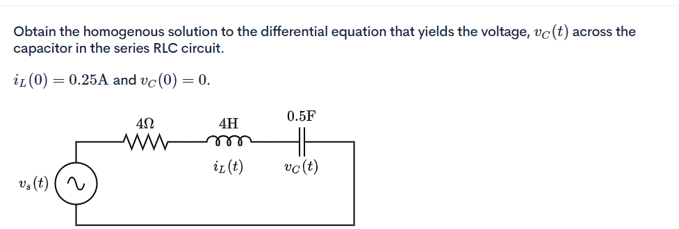 Solved Obtain the homogenous solution to the differential | Chegg.com