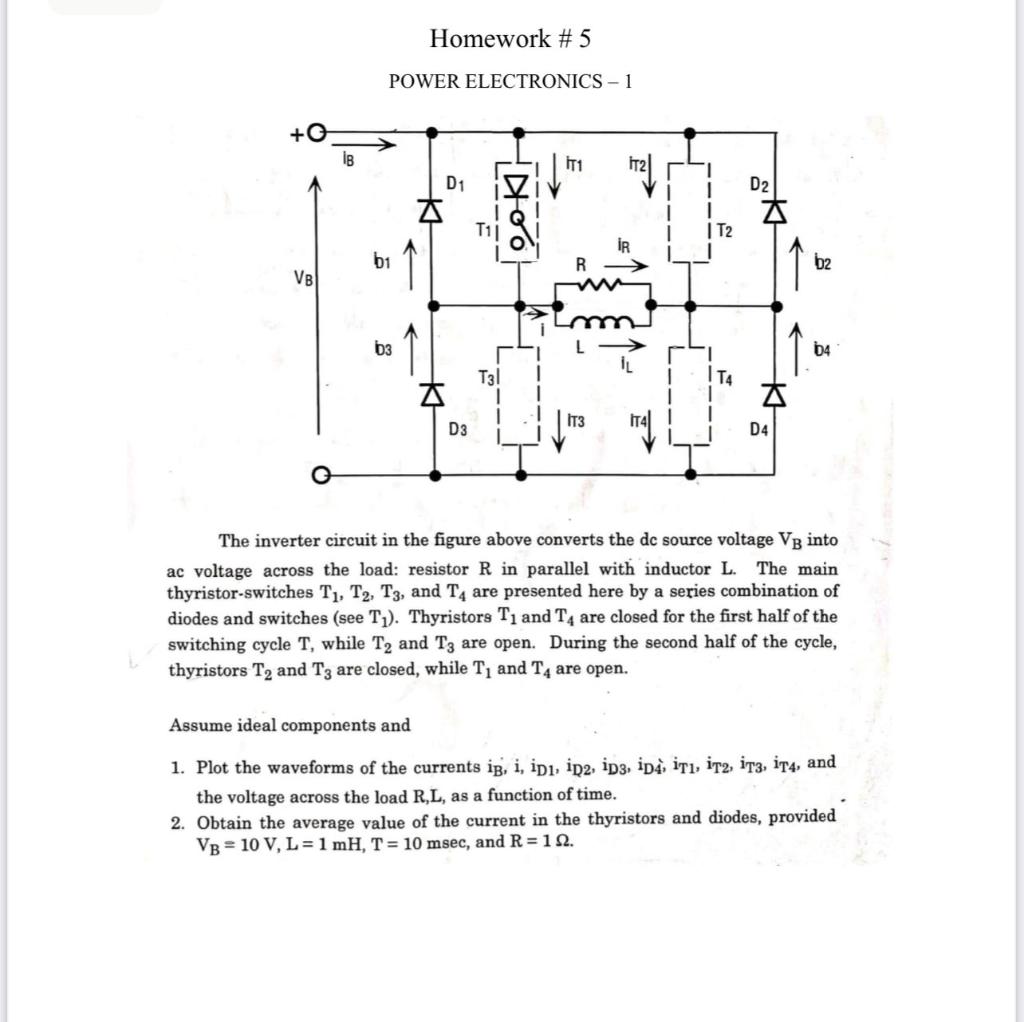 Solved Homework #4 POWER ELECTRONICS - II Xfmr a:1 D is vo | Chegg.com