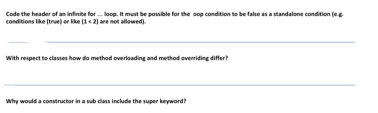 Solved Code the header of an infinite for ... loop. It must | Chegg.com