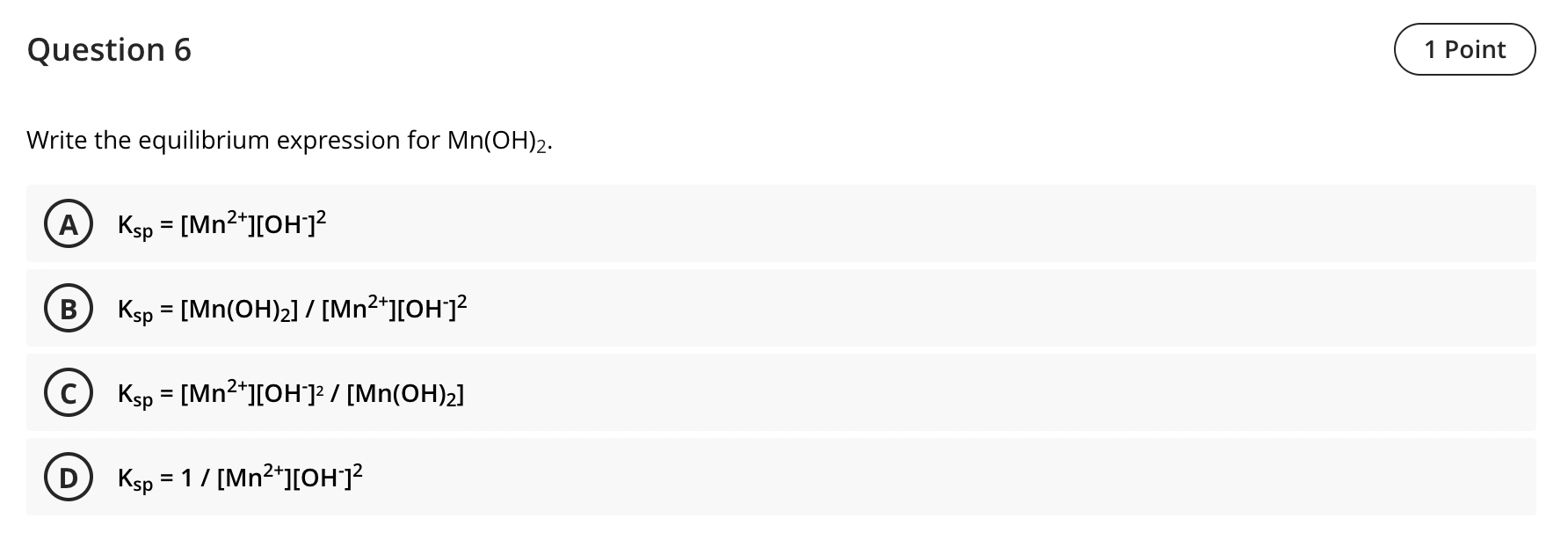 Solved Question 6 Write the equilibrium expression for | Chegg.com