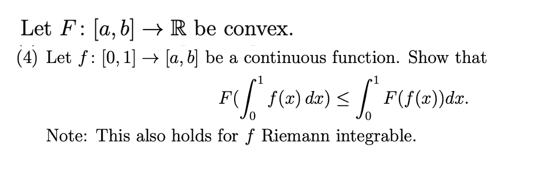 Solved Let F [a B] → R Be Convex 4 Let F [0 1] → [a