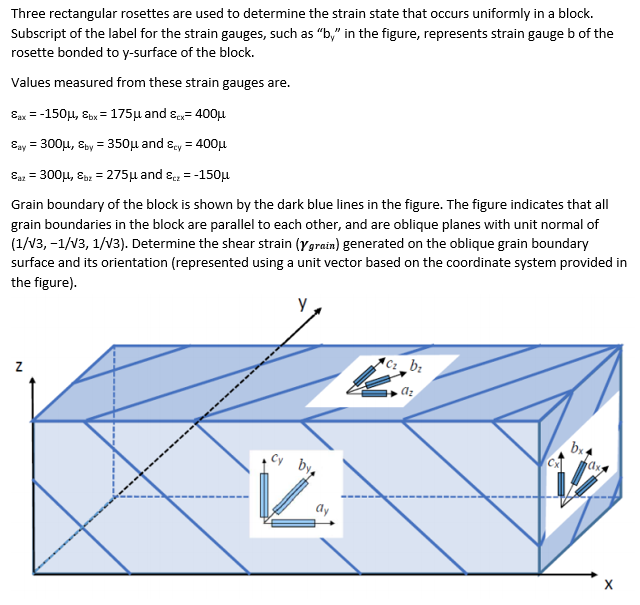 Three rectangular rosettes are used to determine the | Chegg.com