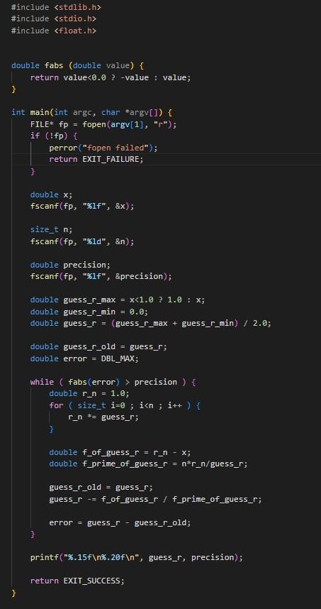 So I wrote this code in C, it performs a binary | Chegg.com