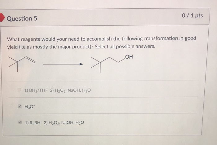 Solved Question 1 0.67/1 pts Hydrohalogenation (HX addition) | Chegg.com