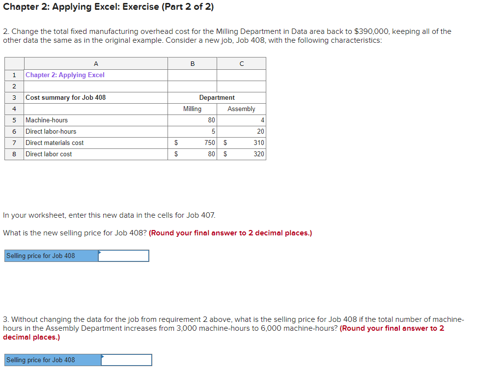 Solved D $70 A B C 1 Chapter 2: Applying Excel 2 3 Data | Chegg.com