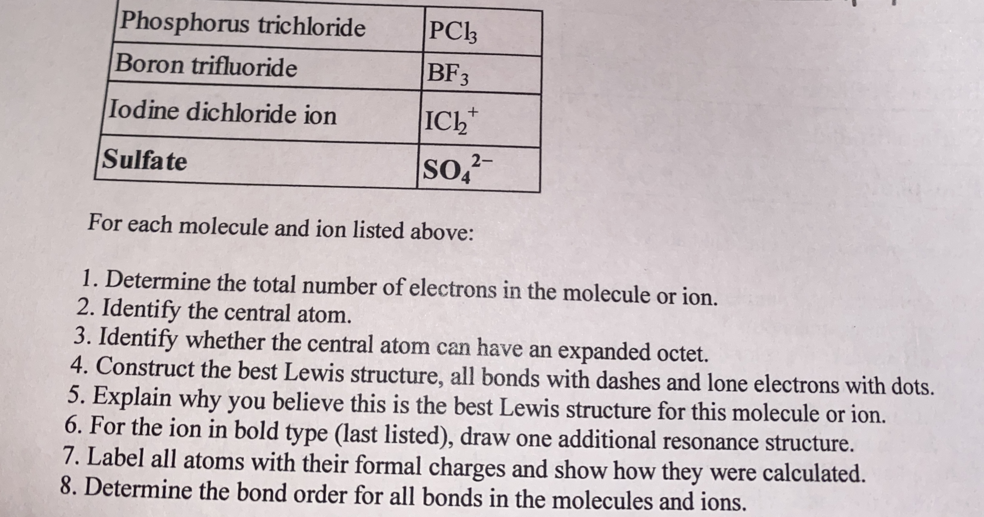 Solved Phosphorus trichloride PCl_(3) Boron trifluoride | Chegg.com