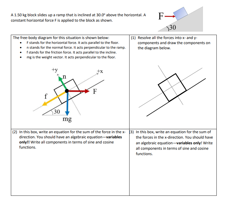Solved A 1.50 kg block slides up a ramp that is inclined at | Chegg.com
