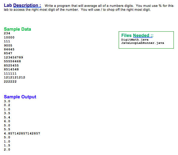 Solved Lab Description: Write a program that will average | Chegg.com