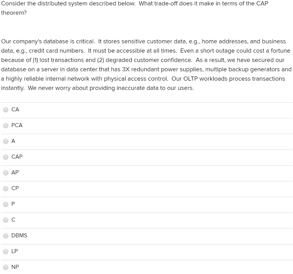 Solved Consider the distributed system described below. What | Chegg.com