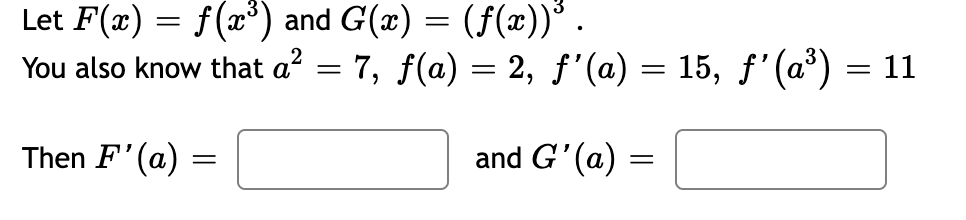 Solved Let F X F X3 And G X F X 3 You Also Know That