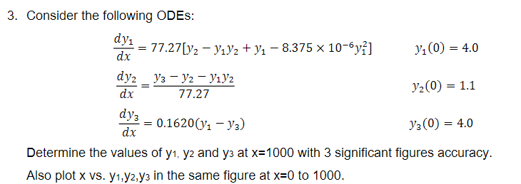 3. Consider the following ODEs: | Chegg.com