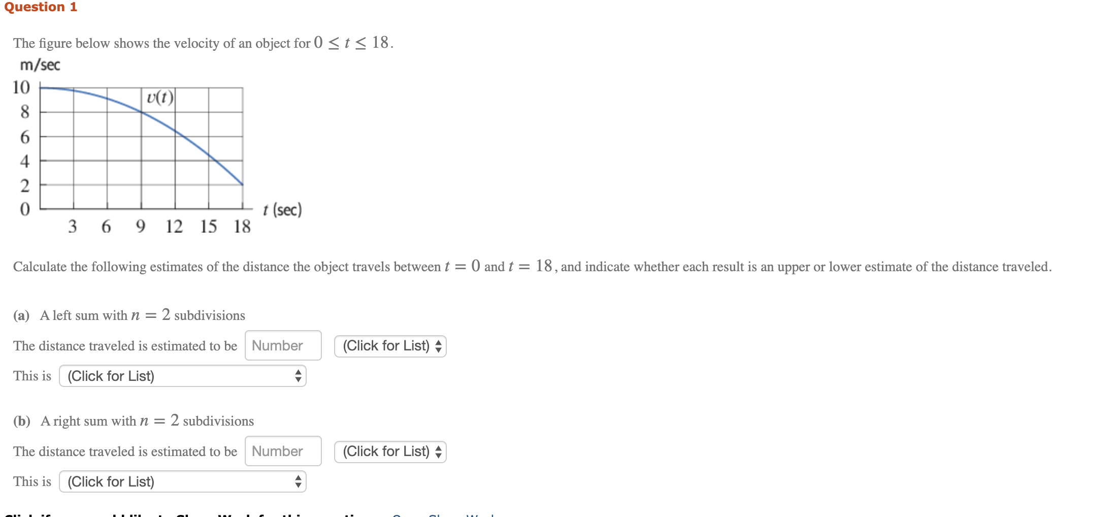 Solved Question 1 The figure below shows the velocity of an | Chegg.com
