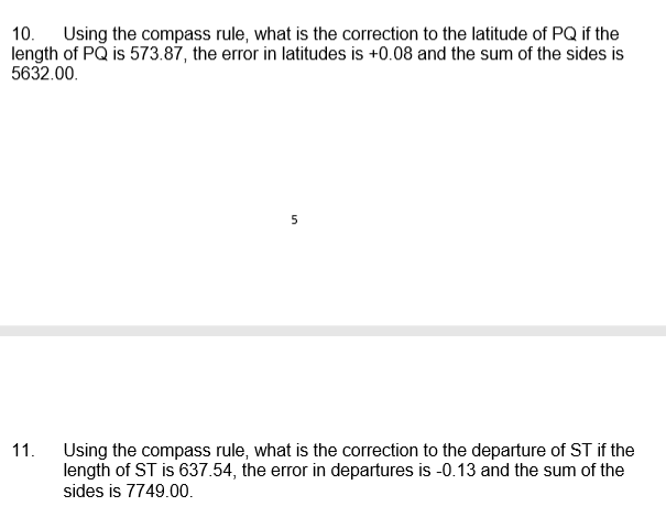 Solved 10. Using the compass rule, what is the correction to | Chegg.com