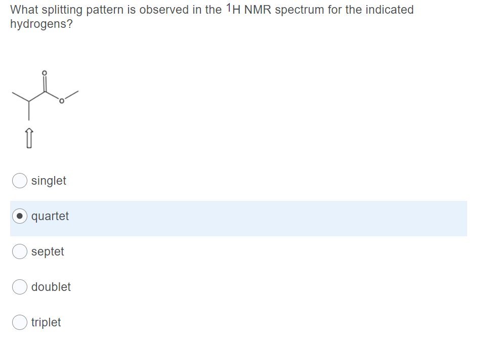 Solved What splitting pattern is observed in the 1H NMR | Chegg.com