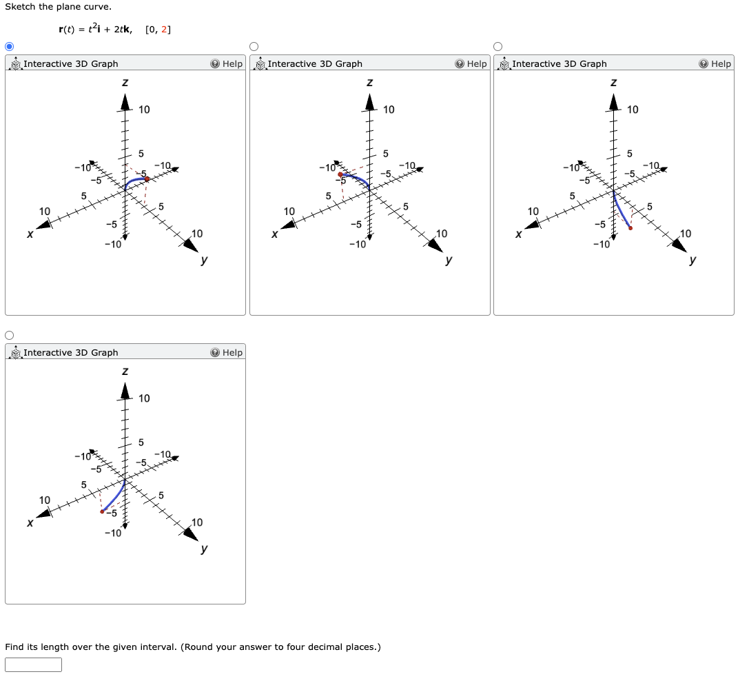 Solved Sketch the plane curve. r(t) = t2i + 2tk, [0, | Chegg.com