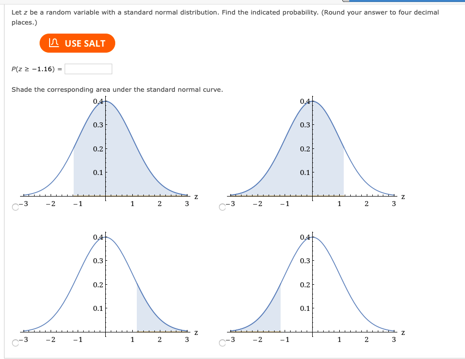Solved Let z be a random variable with a standard normal | Chegg.com