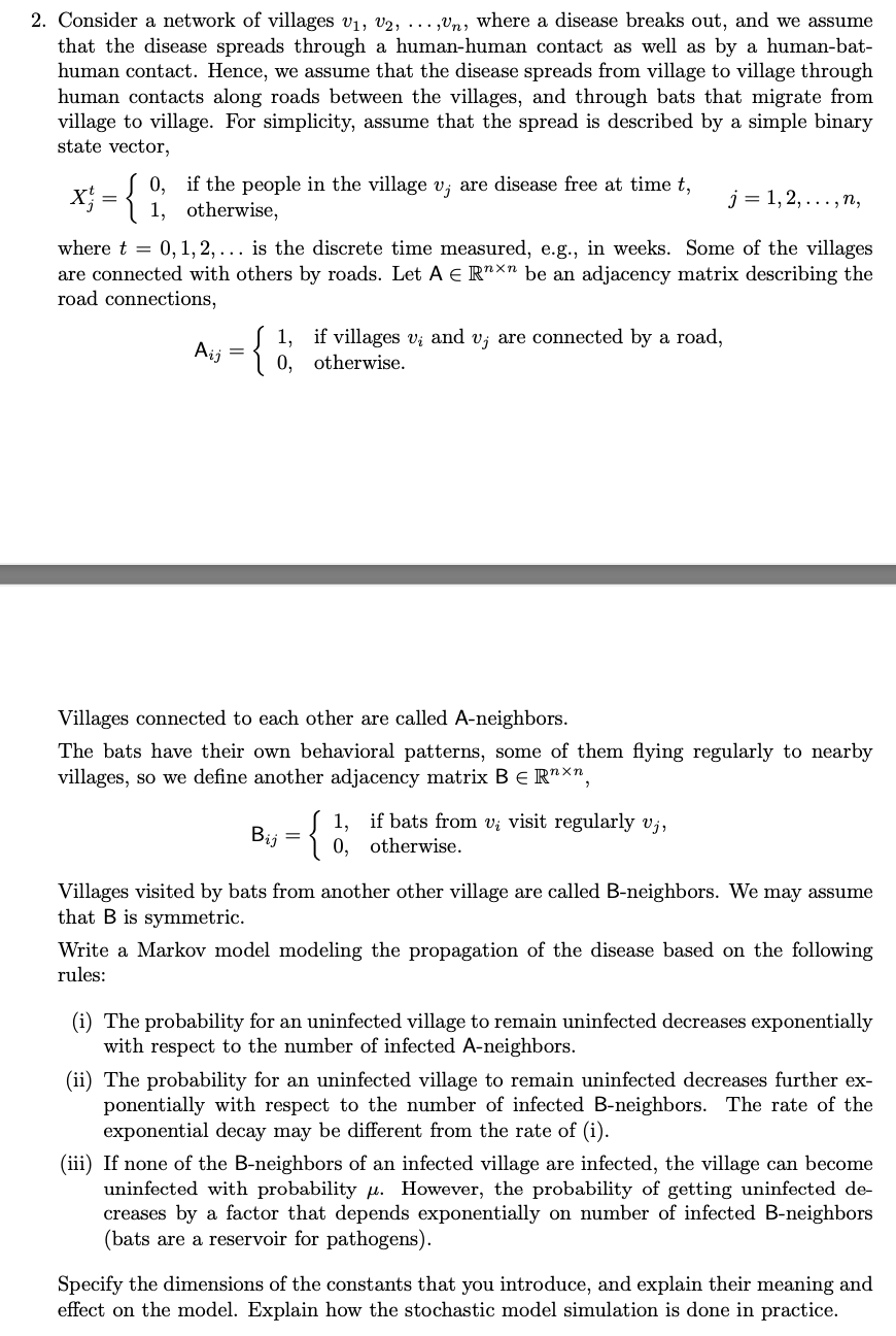 [Solved]: 2. Consider a network of villages ( v_{1}, v_{2