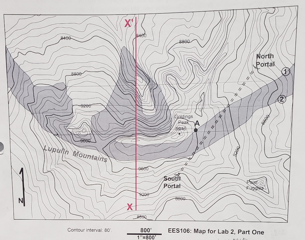 Solved Scale: 1 inch = 800 feet Contour Interval = 80 | Chegg.com