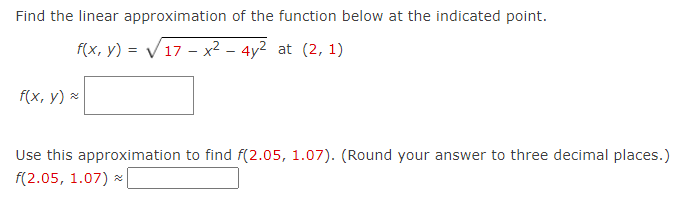 Solved Find the linear approximation of the function below | Chegg.com