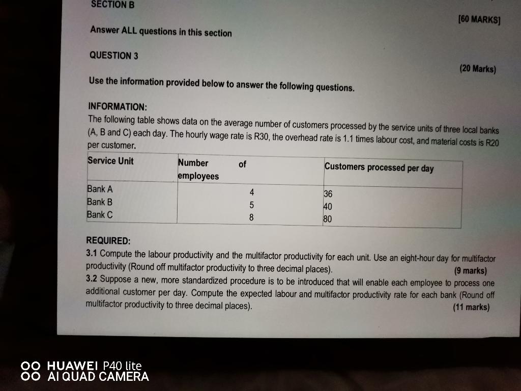 Solved SECTION B [60 MARKS] Answer ALL questions in this | Chegg.com