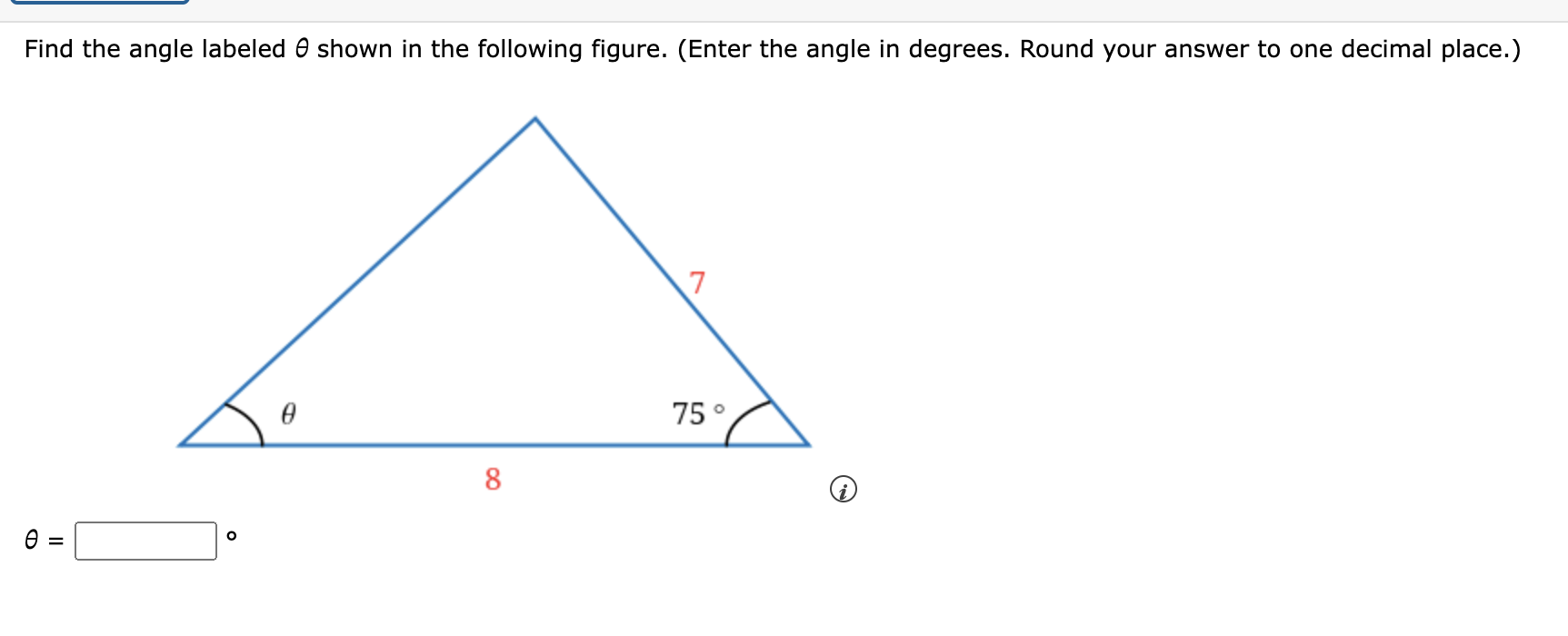Solved Find the angle labeled θ ﻿shown in the following | Chegg.com
