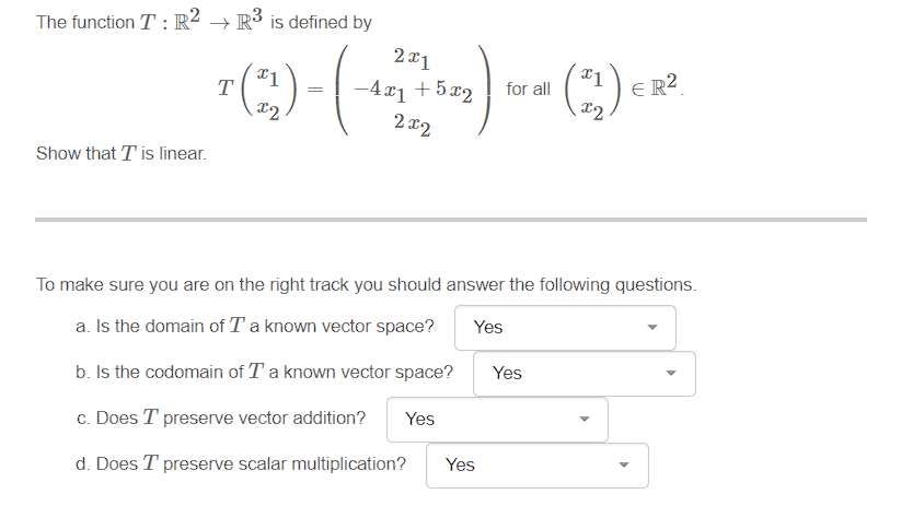 Solved The function T:R2→R3 is defined by | Chegg.com