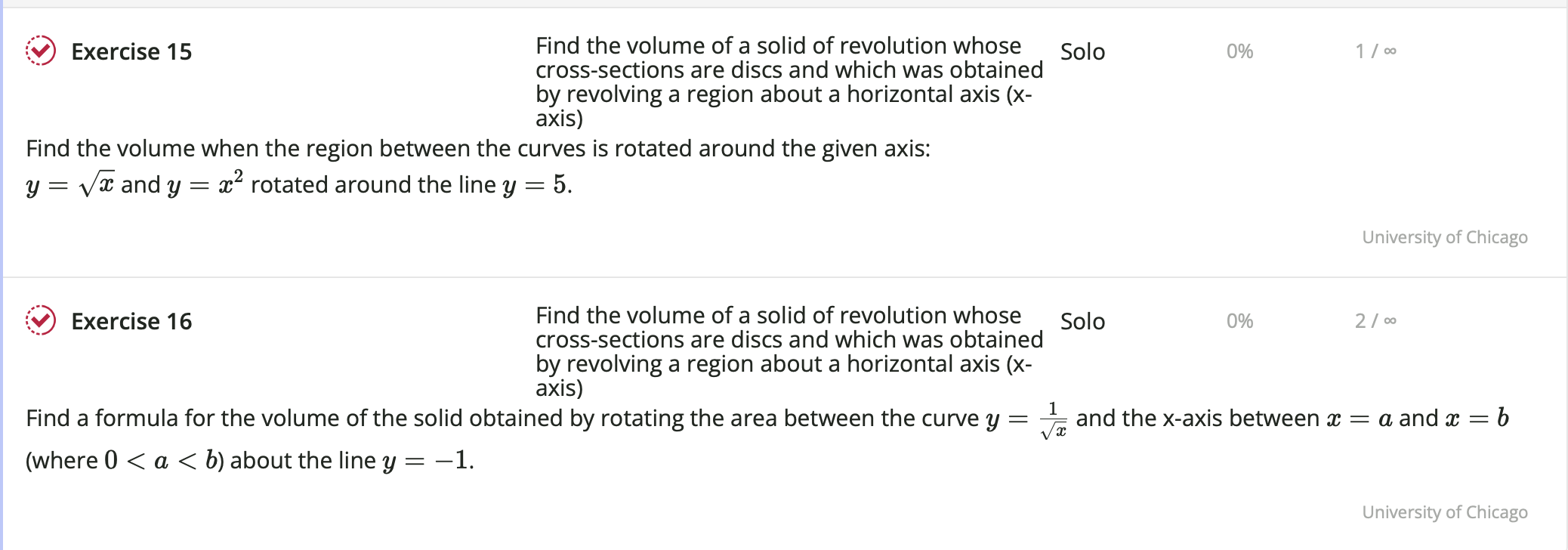 Solved DO ALL PROBLEMS.Exercise 15Find the volume of a solid | Chegg.com
