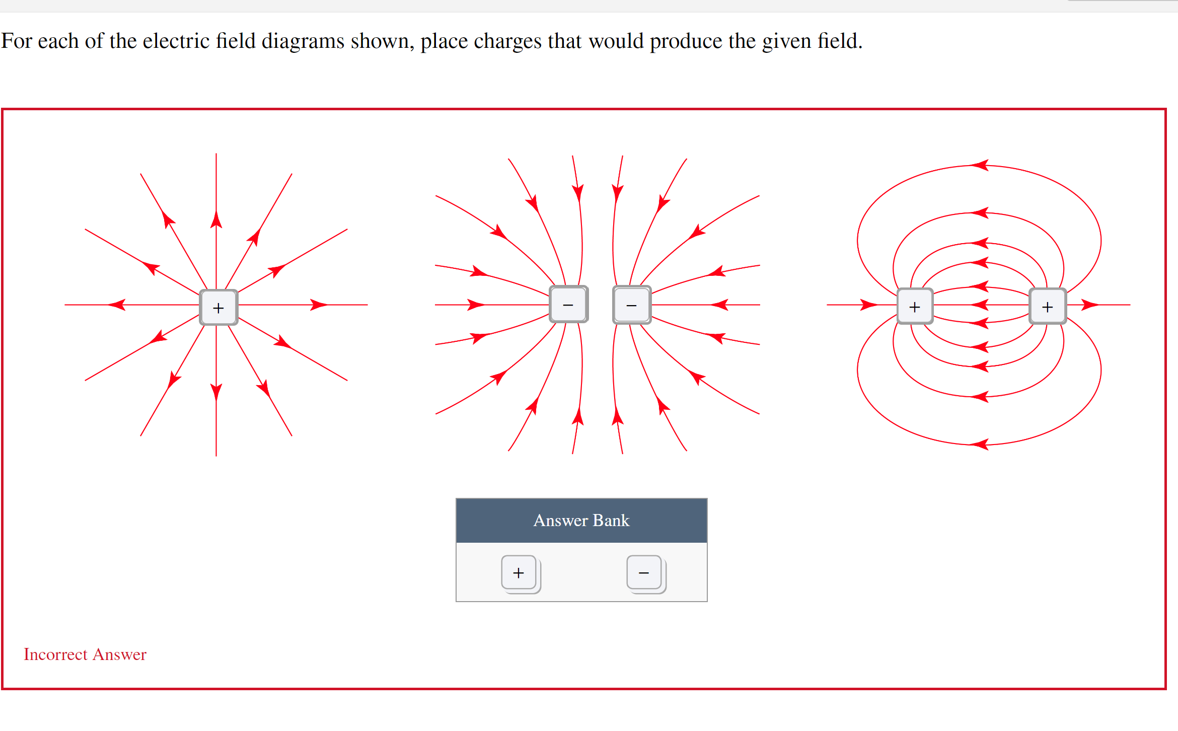 Solved For each of the electric field diagrams shown, place | Chegg.com