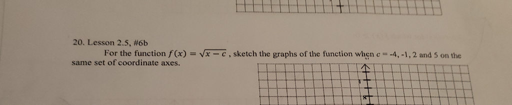 Solved 20, Lesson 2.5, #6b For the function f (x)-VX-C , | Chegg.com