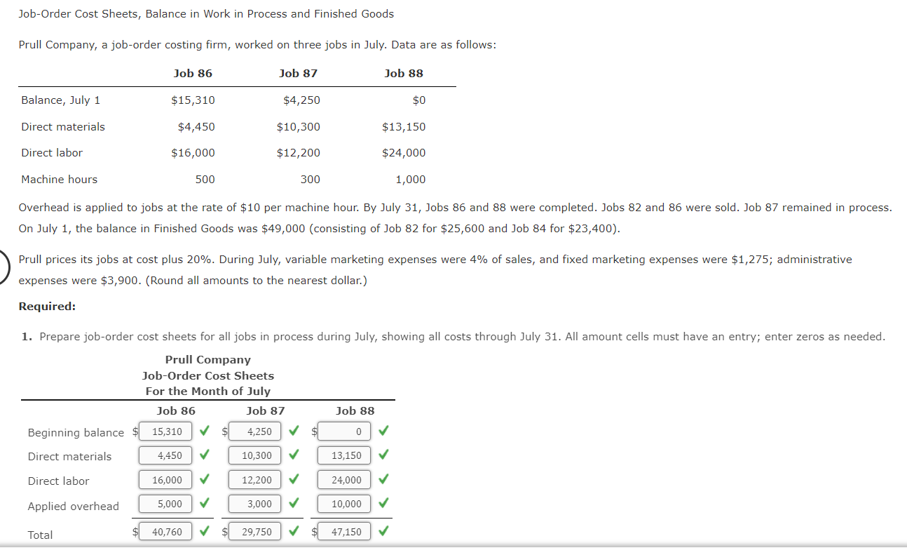 Solved 2. Calculate the balance in Work in Process on July | Chegg.com