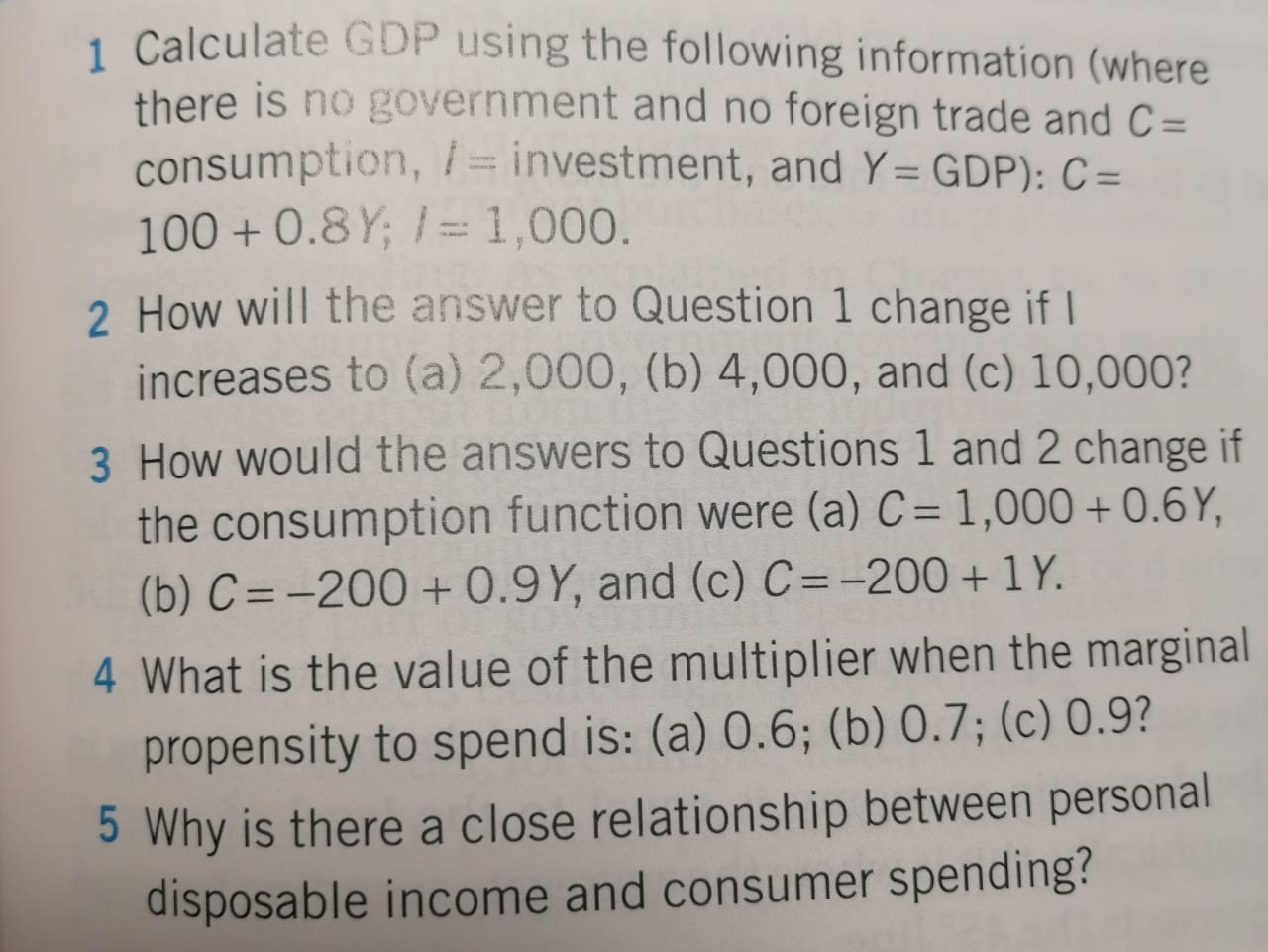 Solved 1 Calculate GDP using the following information | Chegg.com