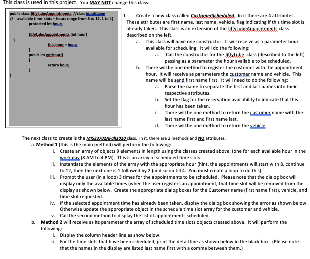 Solved public class JiffulubeAppointments. //class | Chegg.com
