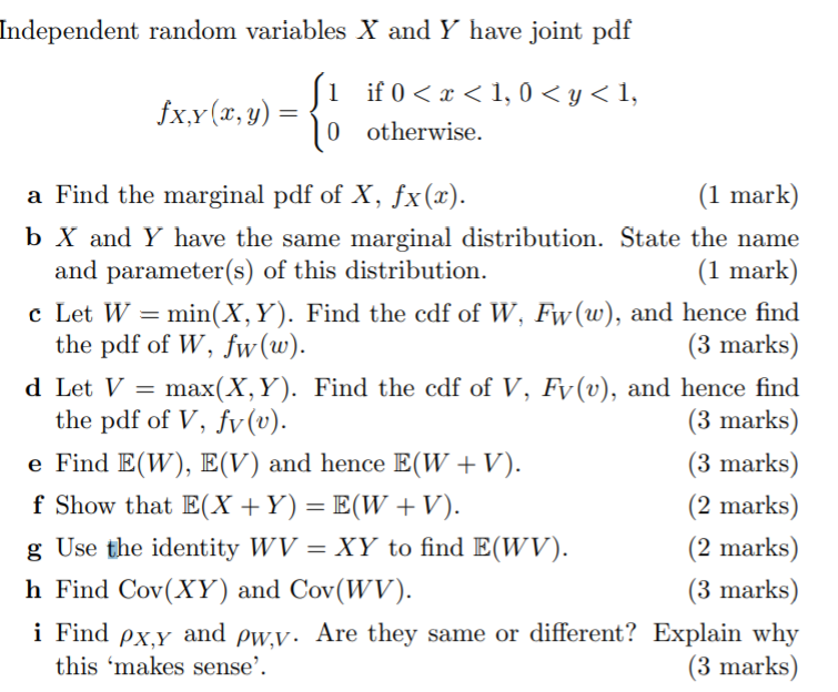 Solved Independent random variables X and Y have joint pdf | Chegg.com