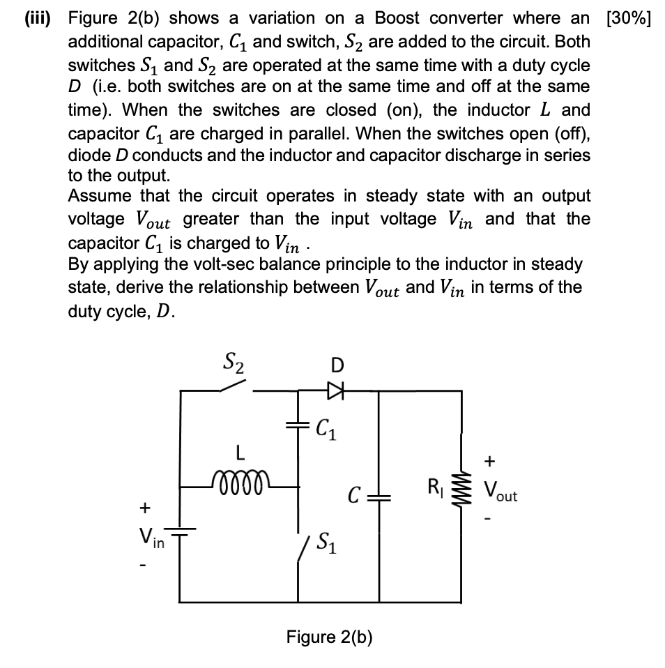 Solved (iii) ﻿Figure 2(b) ﻿shows a variation on ﻿a Boost | Chegg.com