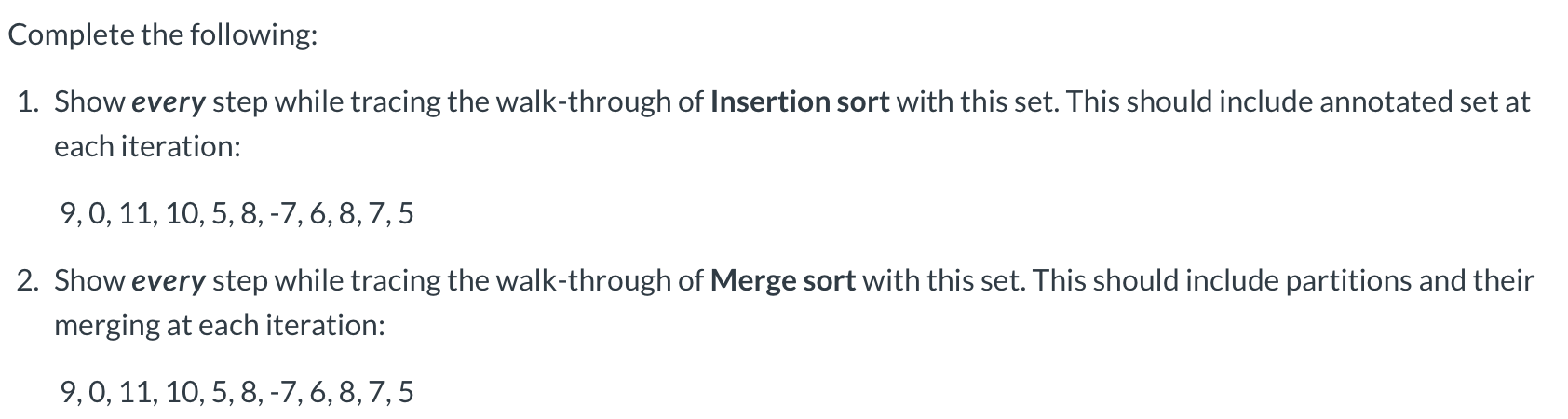 Solved Complete the following: 1. Show every step while | Chegg.com