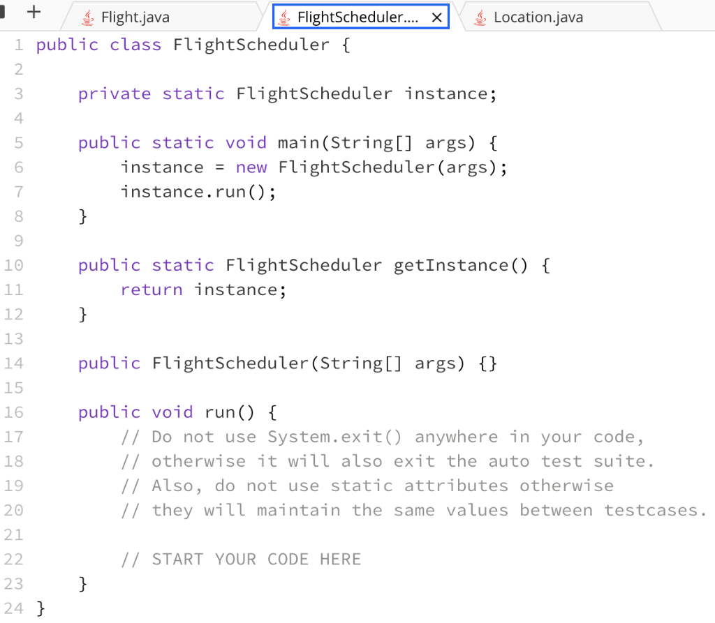 Solved Java Task Your Task Is To Create A Flight Scheduler