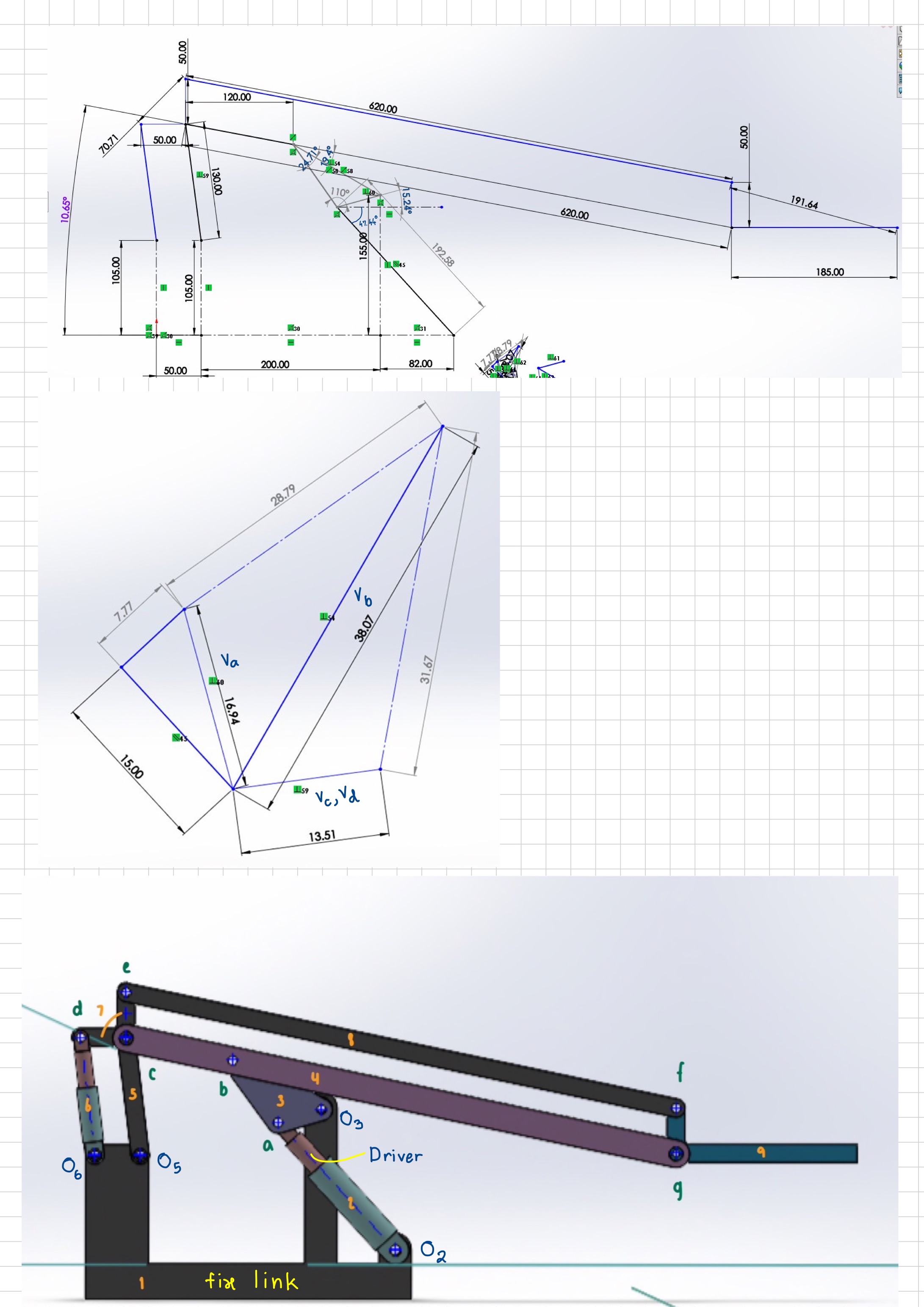 Solved For the mechanism as shown, Determine Aa, Ab,Ac and | Chegg.com
