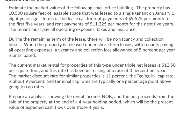 Solved Estimate the market value of the following small | Chegg.com