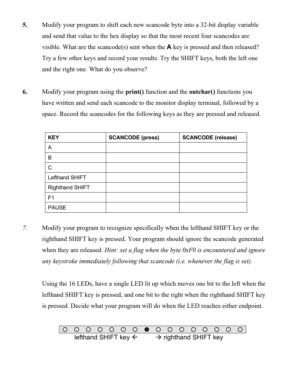 Introduction to C Programming - The PS2 Keyboard | Chegg.com