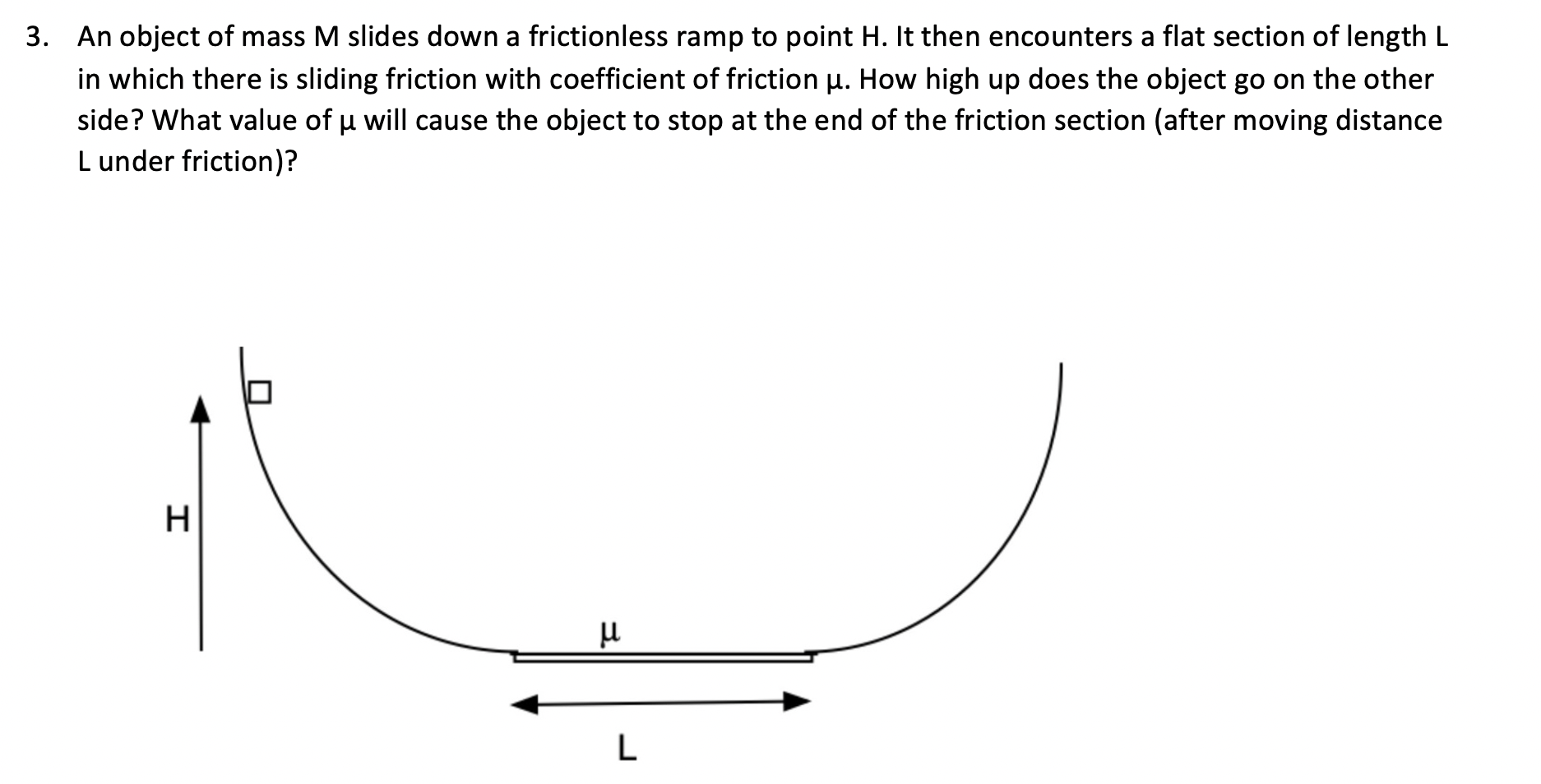 Solved An object of mass M slides down a frictionless ramp | Chegg.com