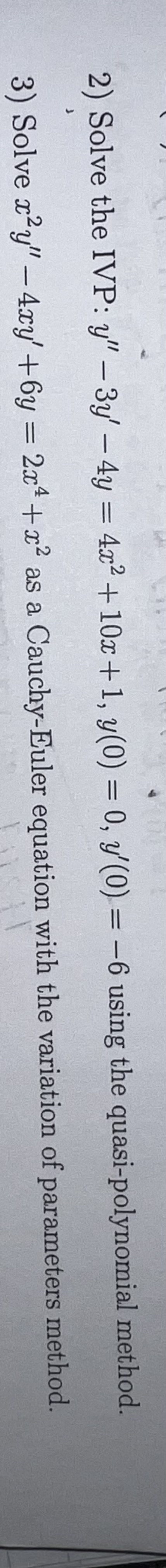 Solved 2) Solve the IVP: | Chegg.com