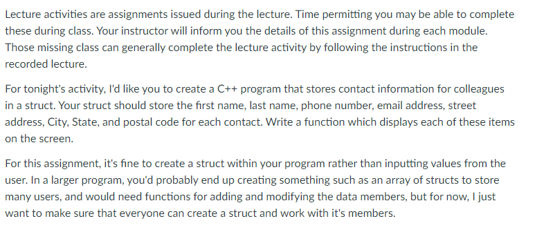 Solved Lecture activities are assignments issued during the | Chegg.com