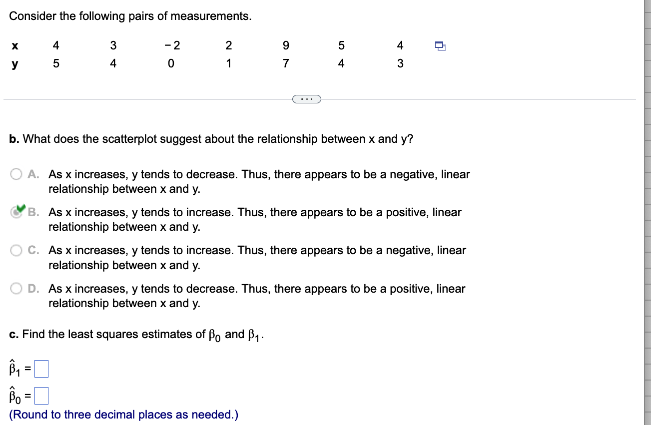 Solved Consider the following pairs of measurements. b. What | Chegg.com