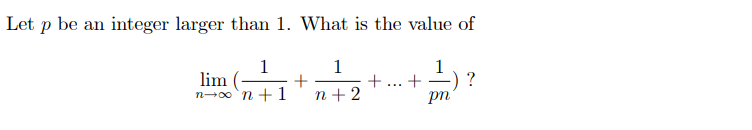 Solved Let p be an integer larger than 1 . What is the value | Chegg.com