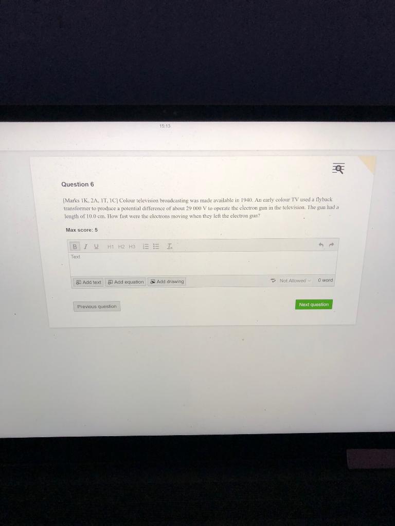 Solved 15:13 q Question 6 Marks IK 2A. IT. 1C) Colour | Chegg.com