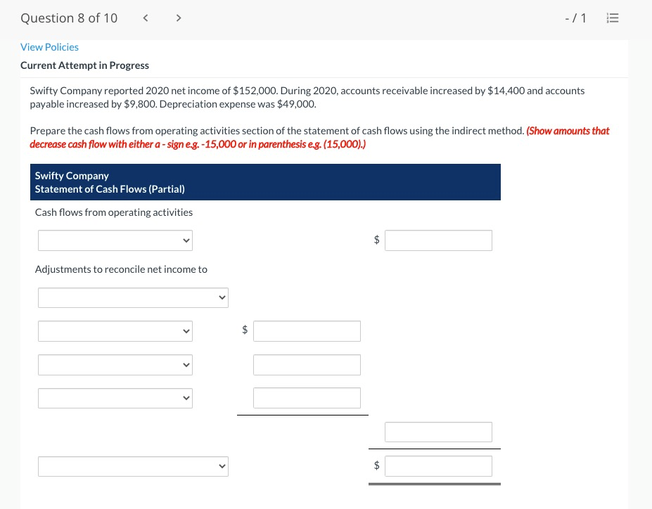 Solved Question 8 of 10