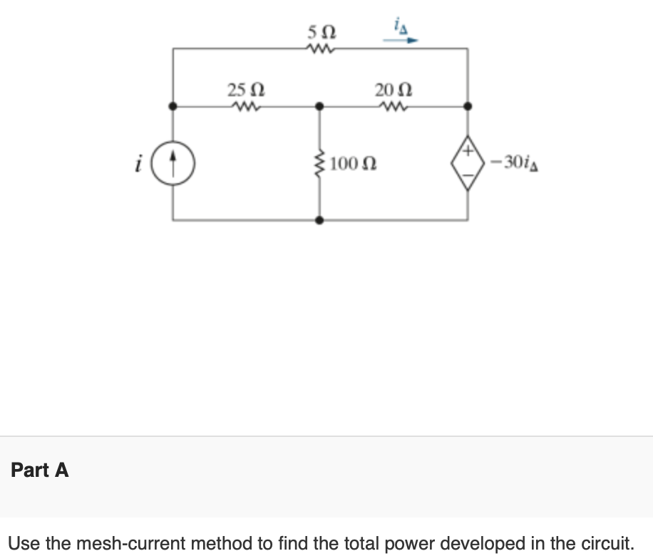 Solved Use the mesh-current method to find the total power | Chegg.com